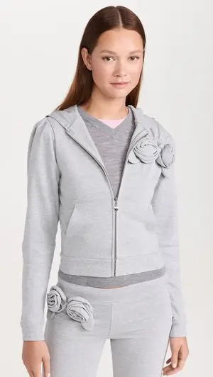 Sandy Liang Sookie Hoodie In Heather Grey - 60% Off | Editorialist